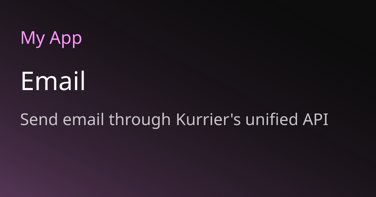 Email | Kurrier Docs